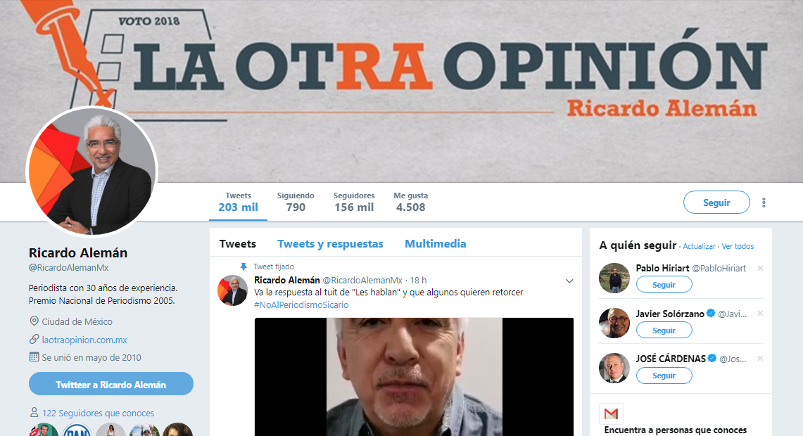 Televisa y Canal 11 concluyen relación laboral con Ricardo Alemán ...