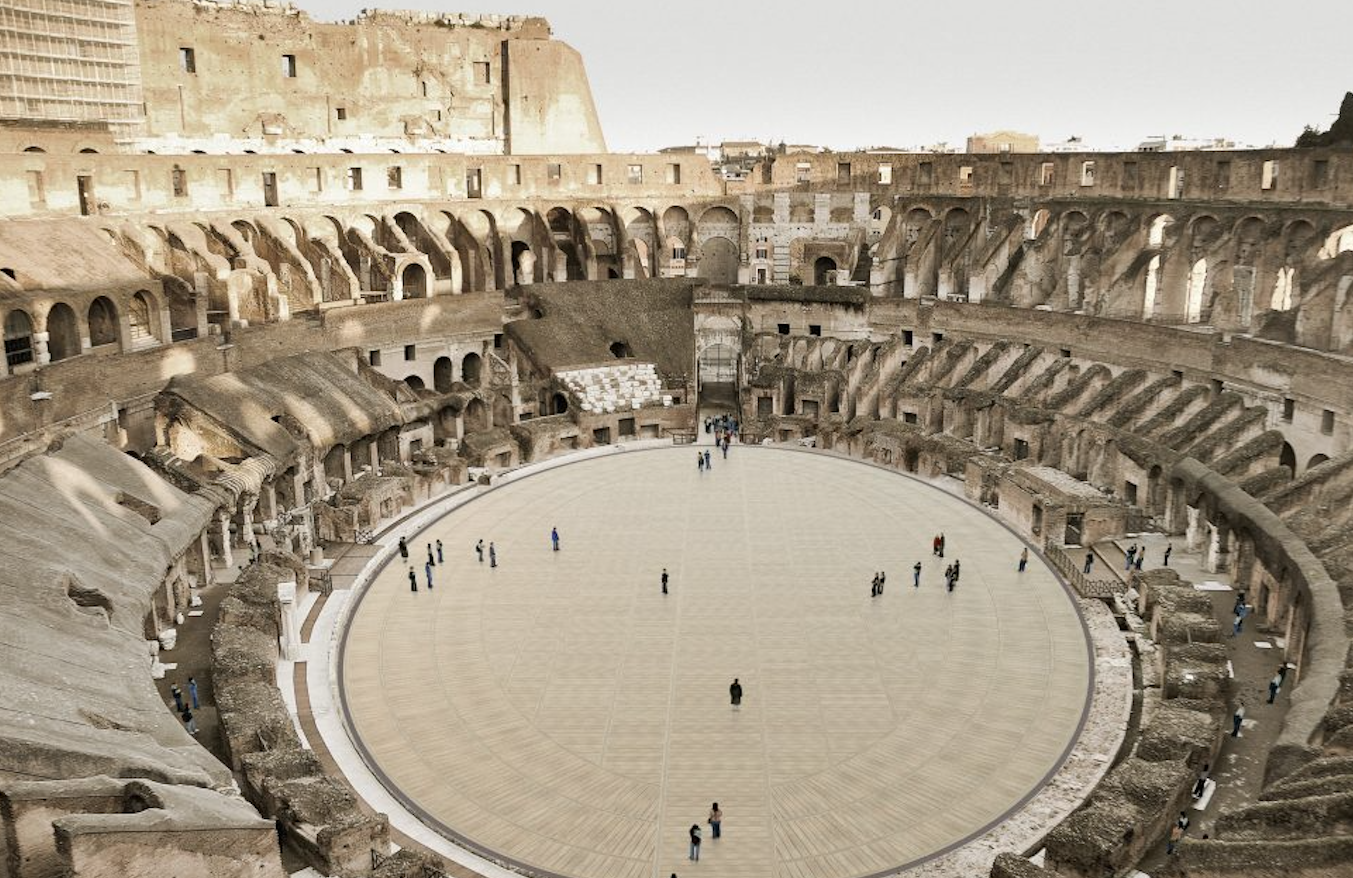 Italia presenta renders de la restauración de la arena del Coliseo romano